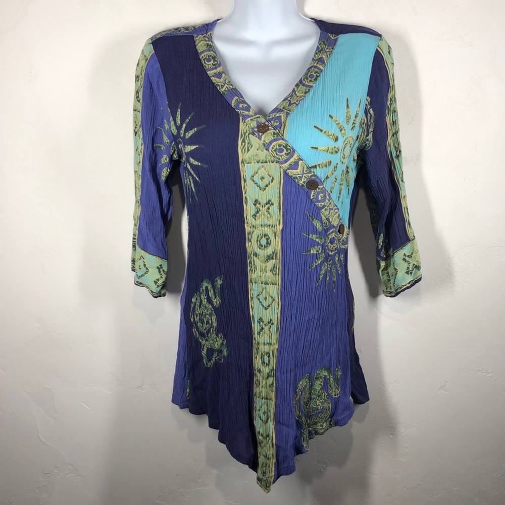 Soft Surroundings Purple And Blue Tunic Size Xs - Gem
